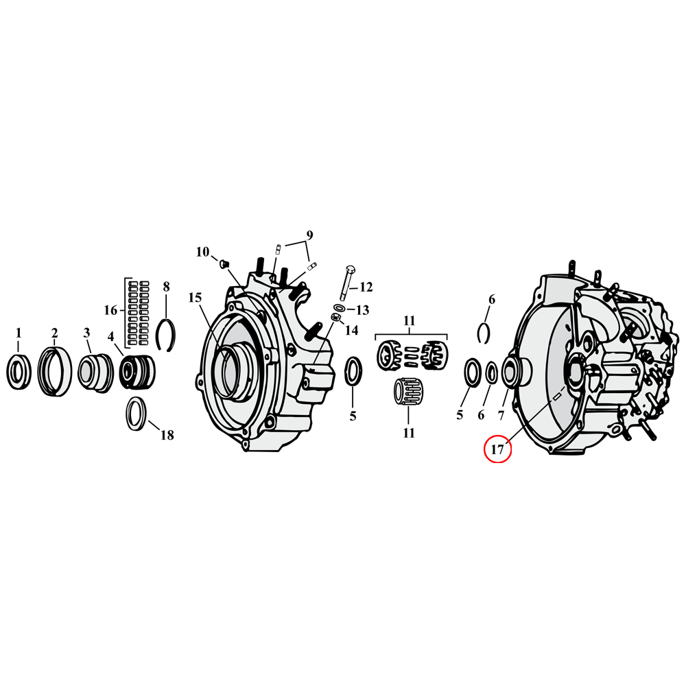 Flywheel Assembly Parts Diagram Exploded View for Harley Knuckle / Pan