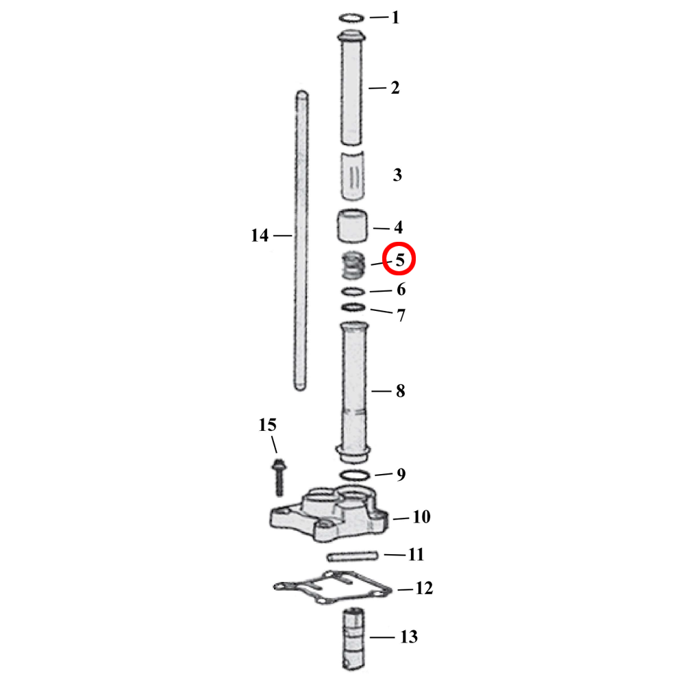 Pushrod Parts Diagram Exploded View for Harley Twin Cam