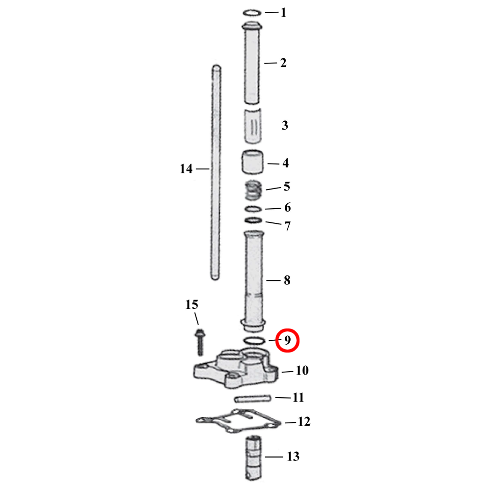 Pushrod Parts Diagram Exploded View for Harley Twin Cam