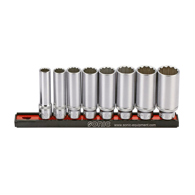 Sonic Deep Socket Rail Set 3/8" US Sizes