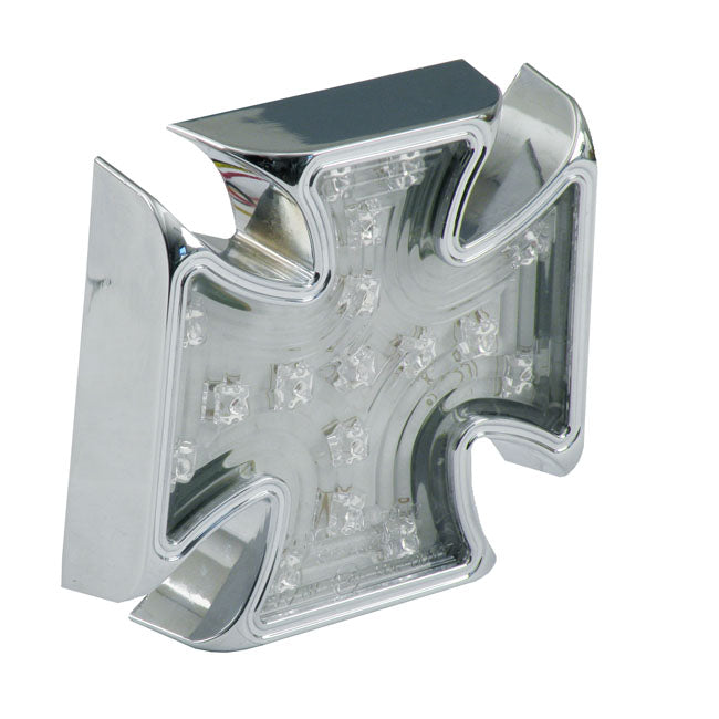 Maltese Cross Billet LED Taillight Clear / Red